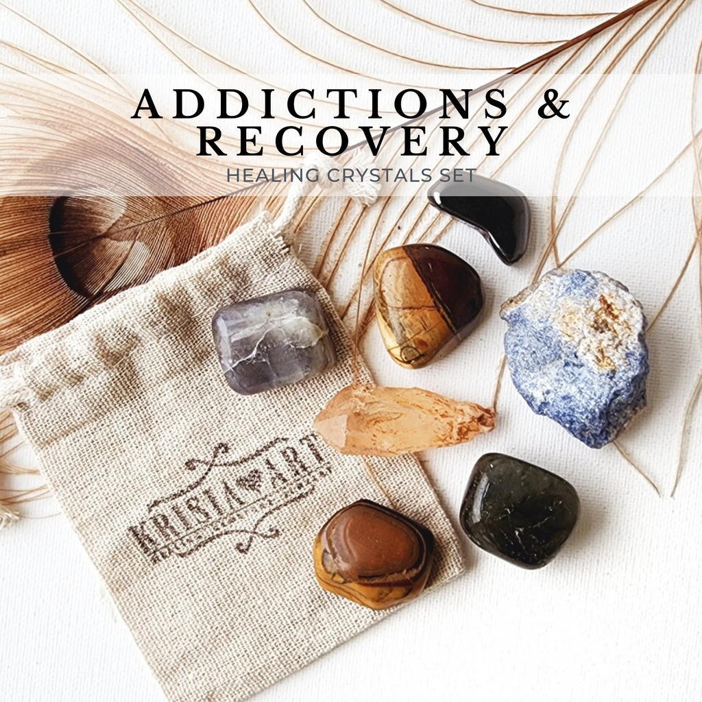ADDICTIONS & RECOVERY crystal set for emotional, mental, spiritual, ph ...