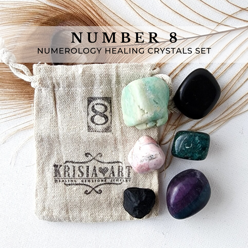 Life path NUMBER 8 healing crystals, Numerology crystal set to manifes ...