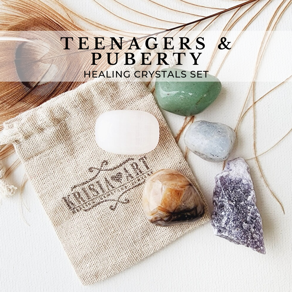 TEENAGERS & PUBERTY SUPPORT crystals set for self-confidence, self-est ...